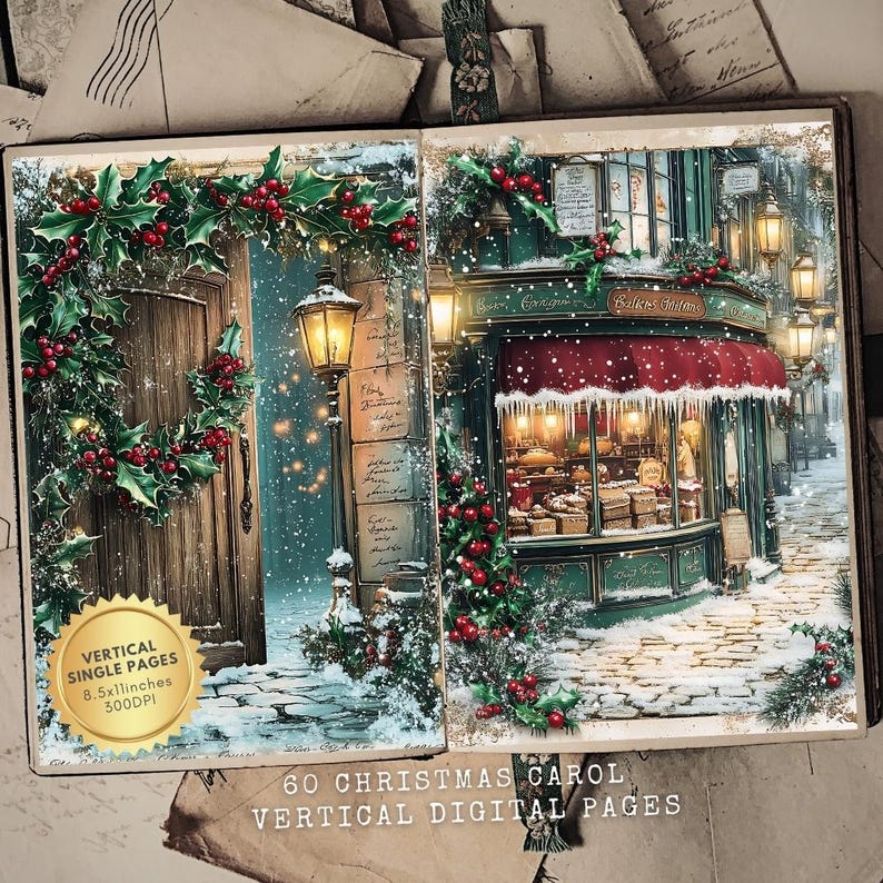 Christmas Carol Junk Journal Pages: Charles Dickens Vintage Ephemera ...