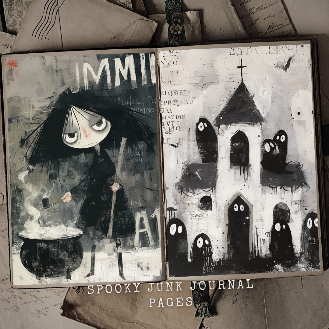 50 Spooky Junk Journal, gothic Junk Journal, Digital Download ...
