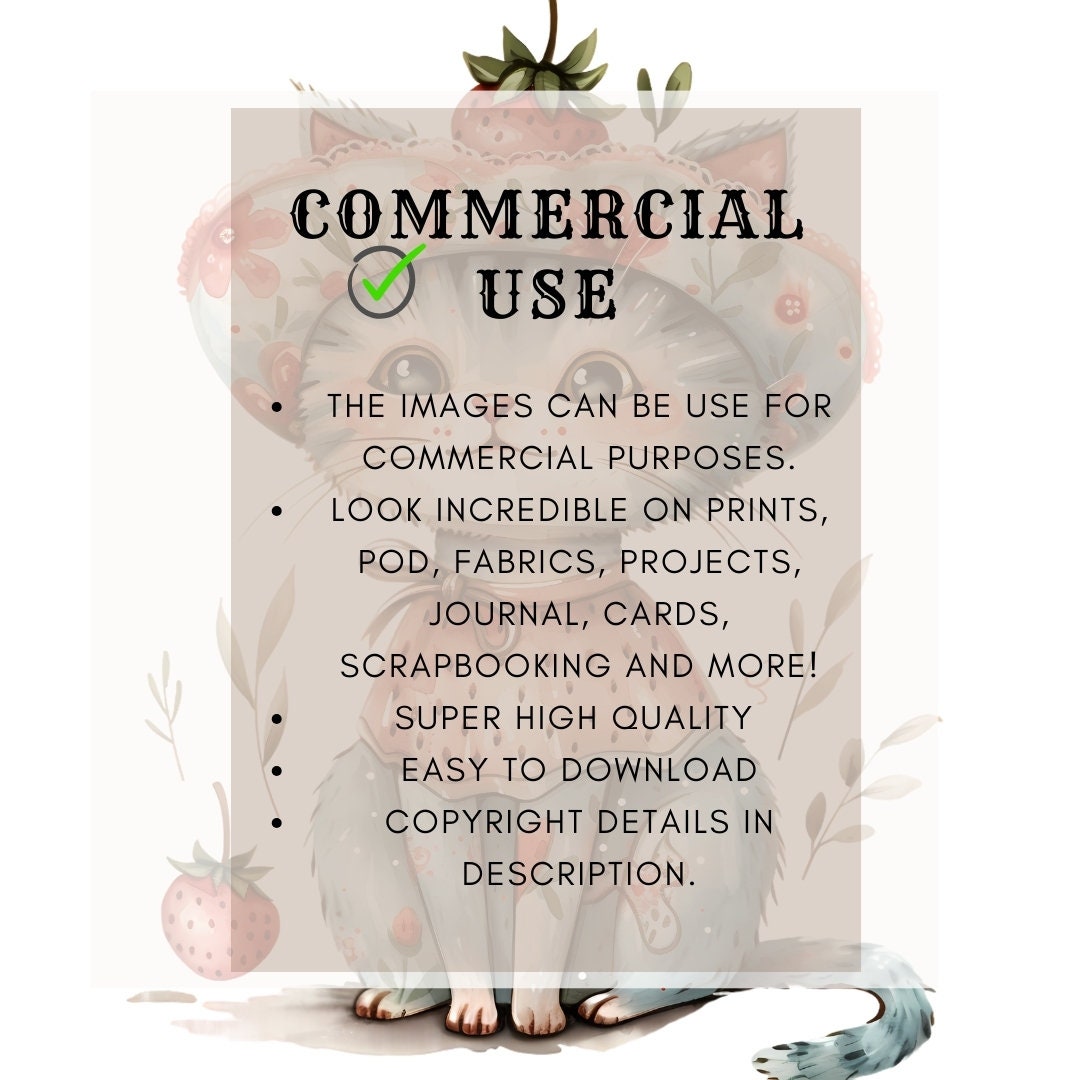 26 Quirky Berry Cats Clipart Bundle, Funny Cat Clipart, Digital ...