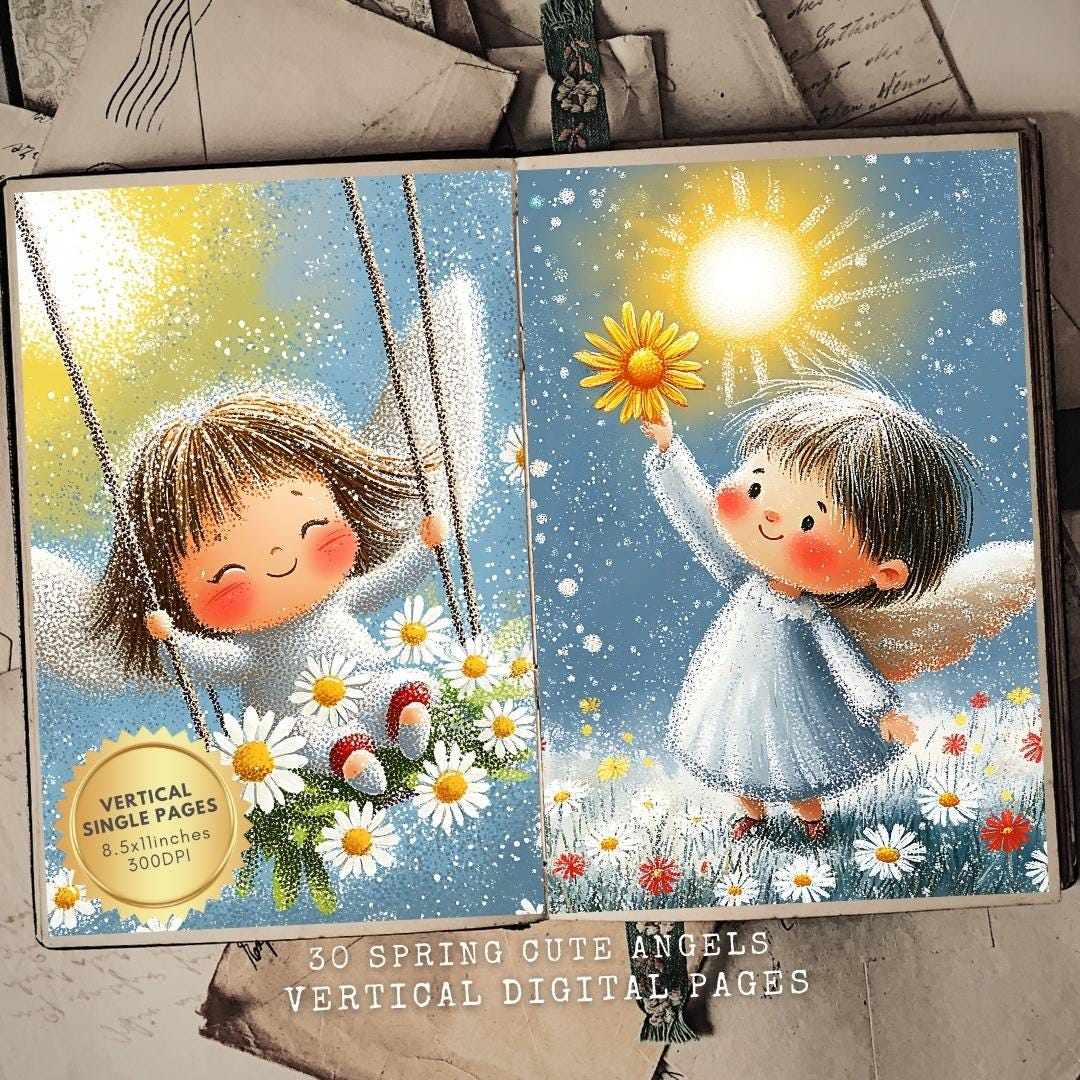 30 Spring Angels Junk Journals - Handmade Craft Supplies - Vintage ...