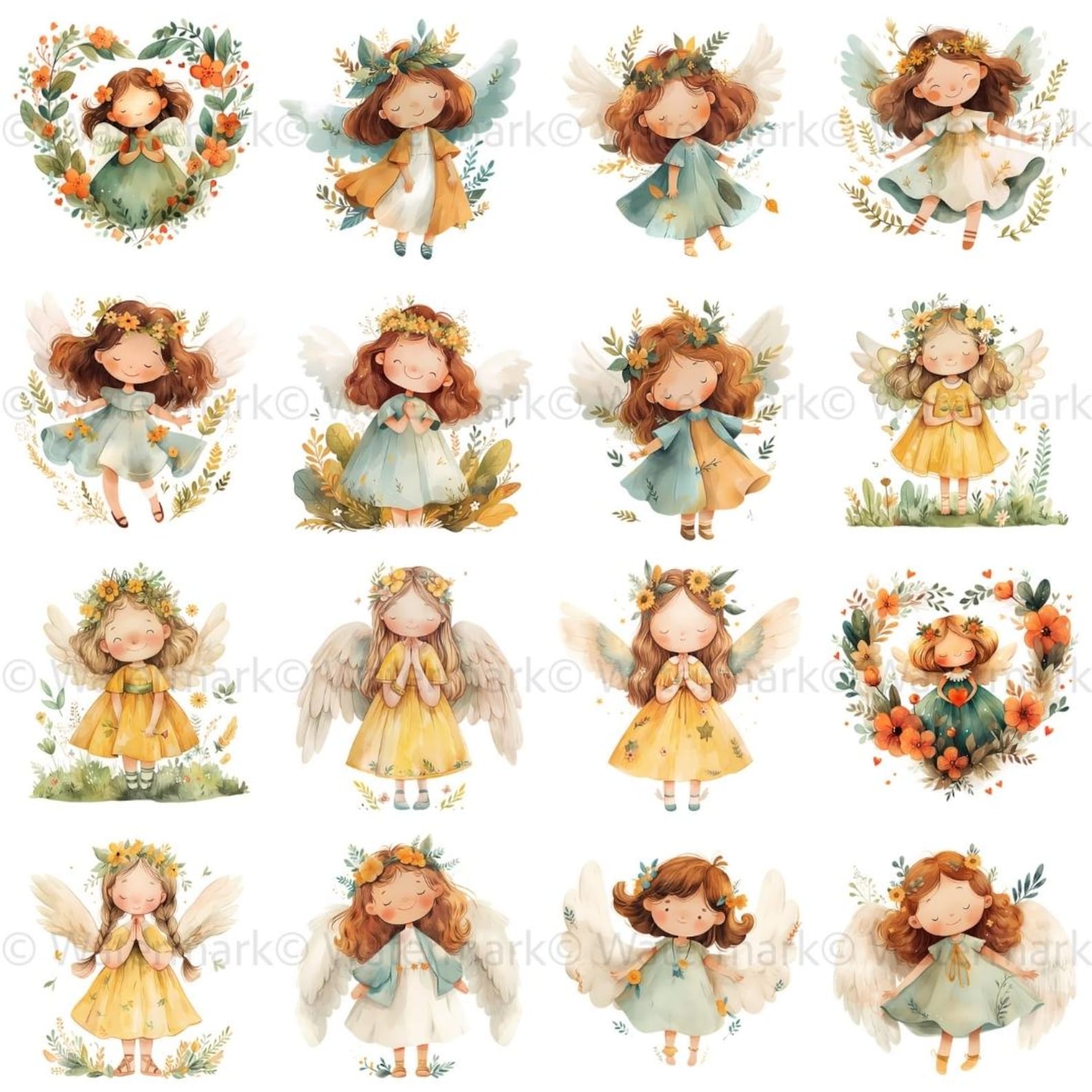 Cute Baby Angel Clipart PNG Instant Download Commercial Use Minimalist ...