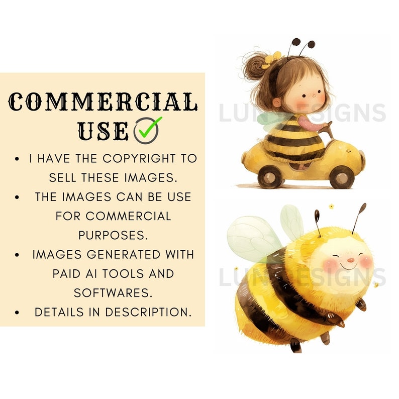 15 Honey Bee Clipart Bundle, Watercolor Clipart, Digital Download ...