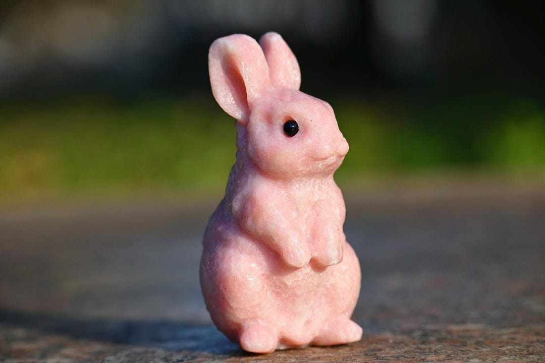 3" Natural Pink Opal Rabbit,reiki Healing,quartz Crystal Skull,quartz ...