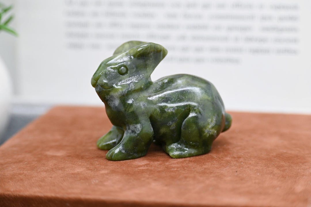2.4" Natural Green Jade Rabbit,reiki Healing,quartz Crystal Skull ...