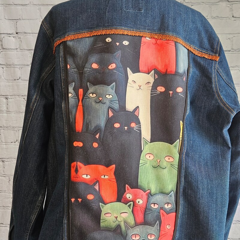 Cat Print Jacket - Etsy
