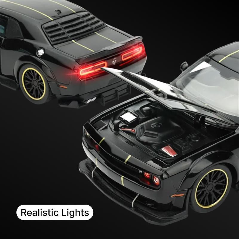 1/32 Scale Challenger SRT Hellcat Diecast Model With Headlight Without ...