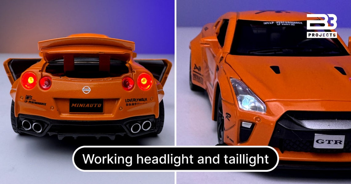 1/32 Scale Nissan GTR R35 Openable Doors, Trunk and Hood Without Case ...