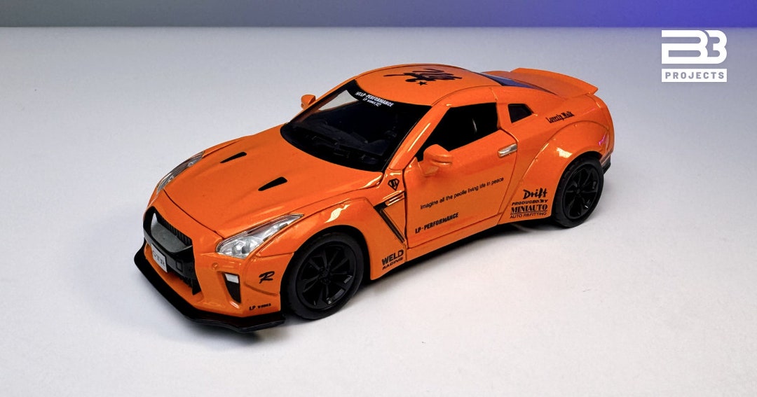 1/32 Scale Nissan GTR R35 Openable Doors, Trunk and Hood Without Case ...