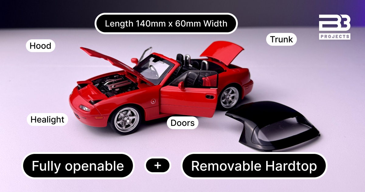 1/32 Scale Mazda MX-5 Miata Pop up Headlight Removable Hardtop Without Case - Etsy