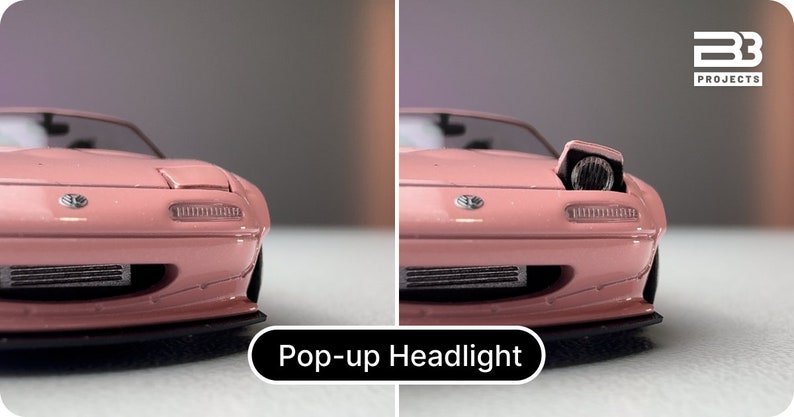 1/64 Mazda MX-5 Pop up Headlight Removable Hardtop Showcase Display ...