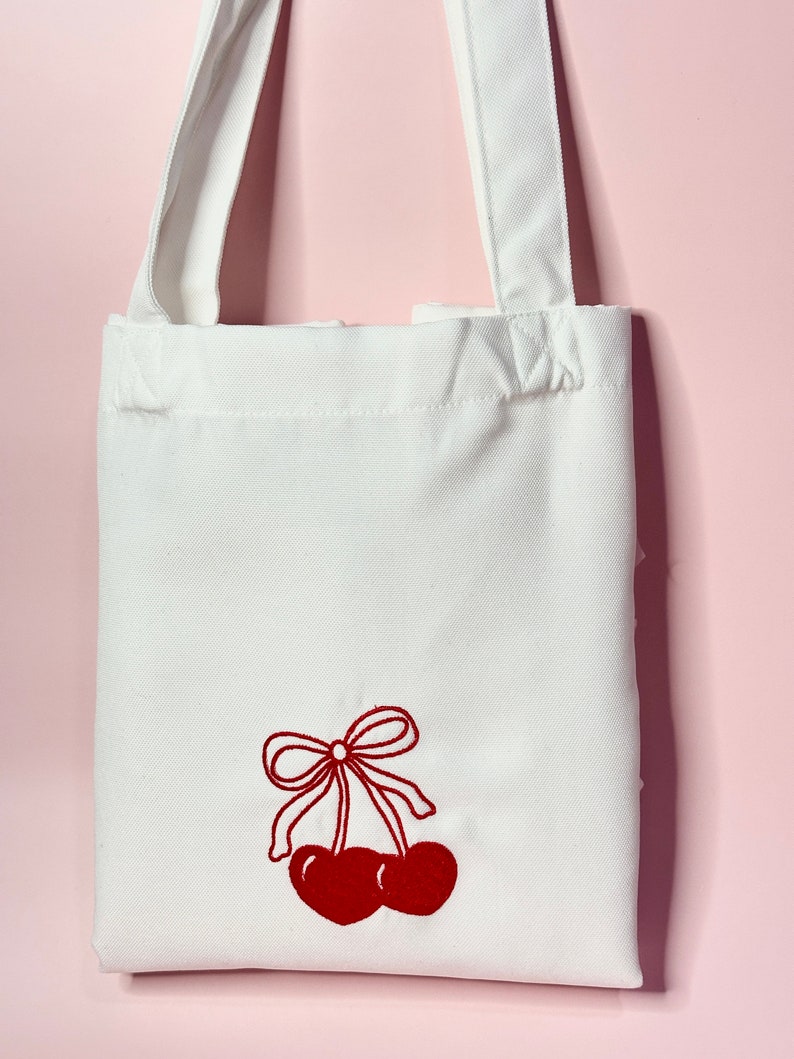 Heart Cherries With Bow Tote Bag - Etsy