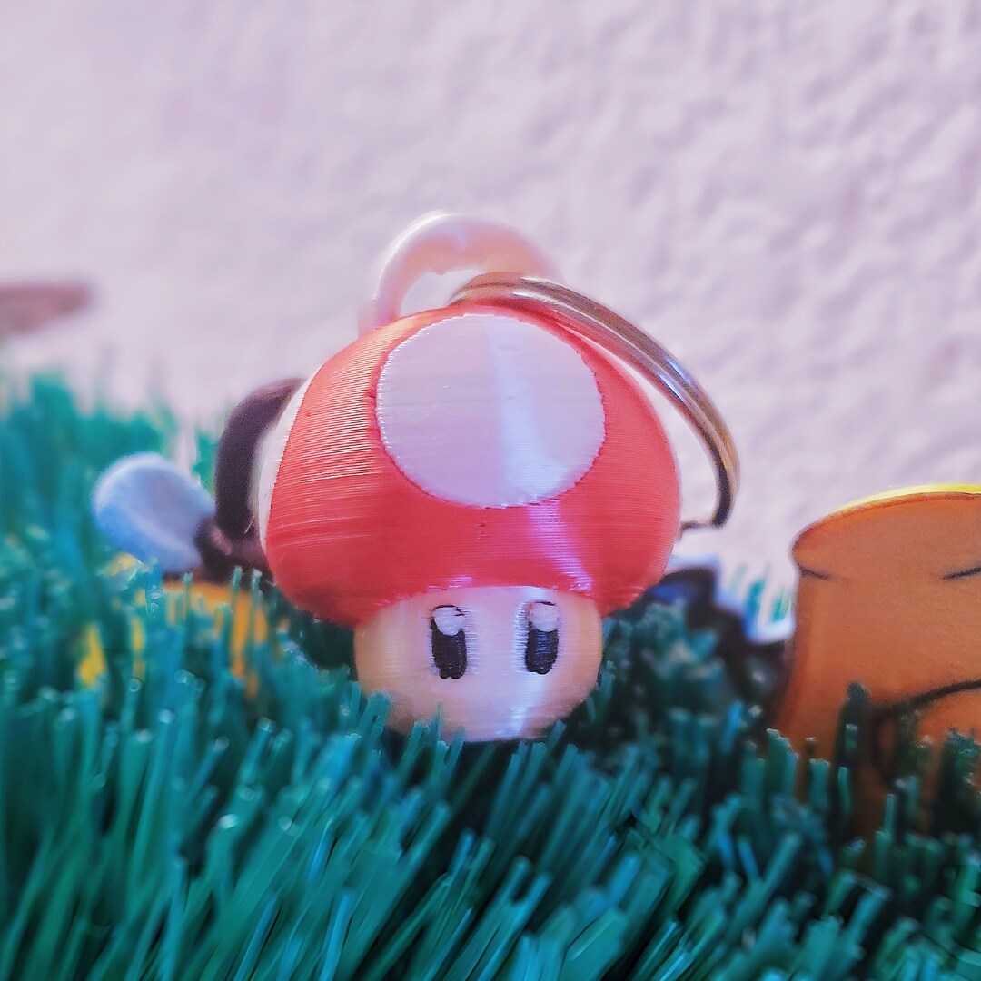 Mario Mushroom Keychain - Etsy