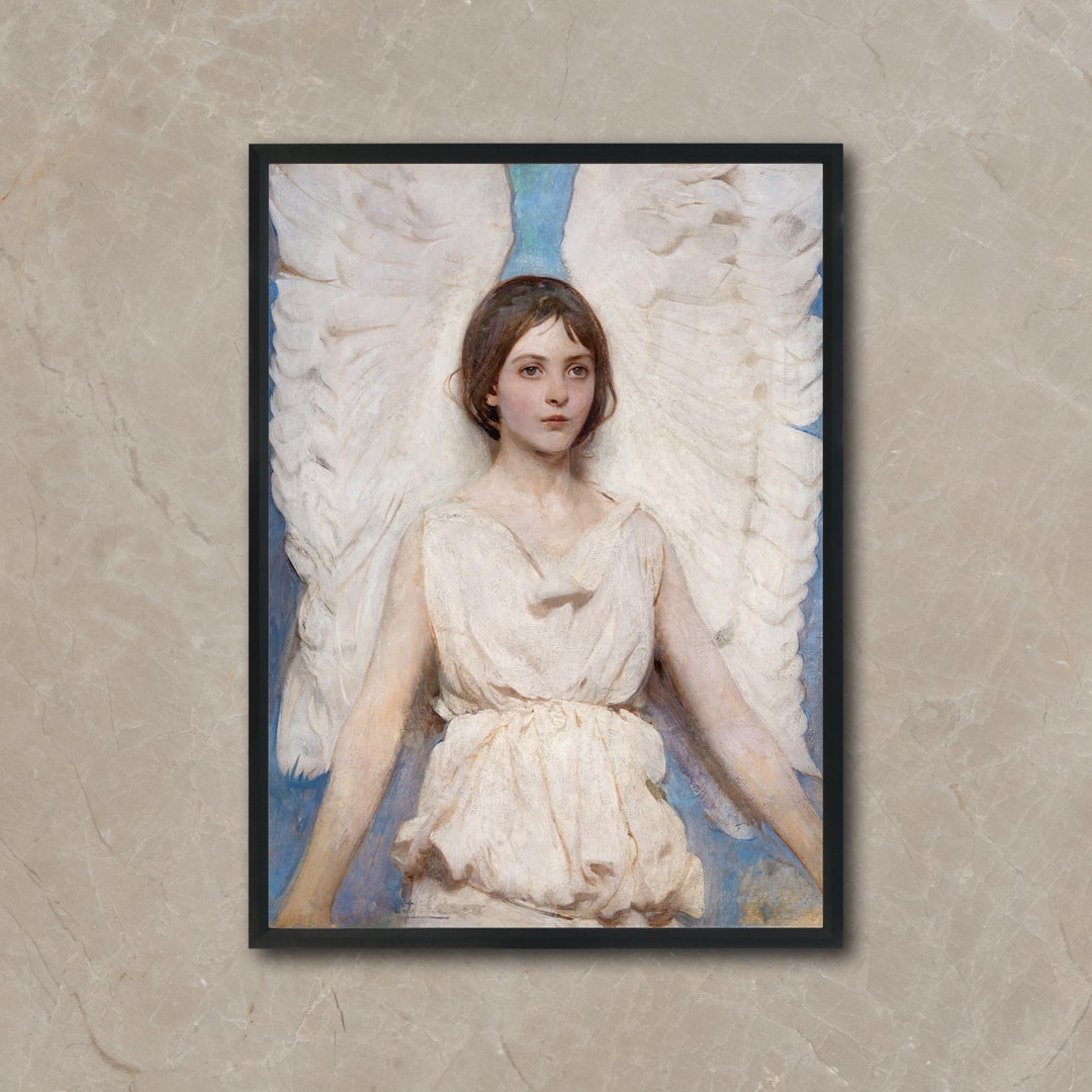 Vintage Angel Art Print Digital Download Antique Angelic Wall Decor ...