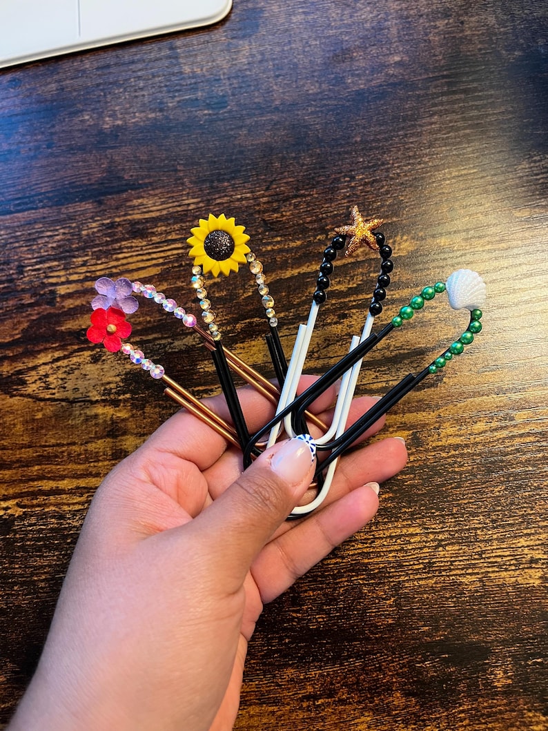 Summer Paper Clips | Seashell, Starfish, Sunflower & Floral Planner ...