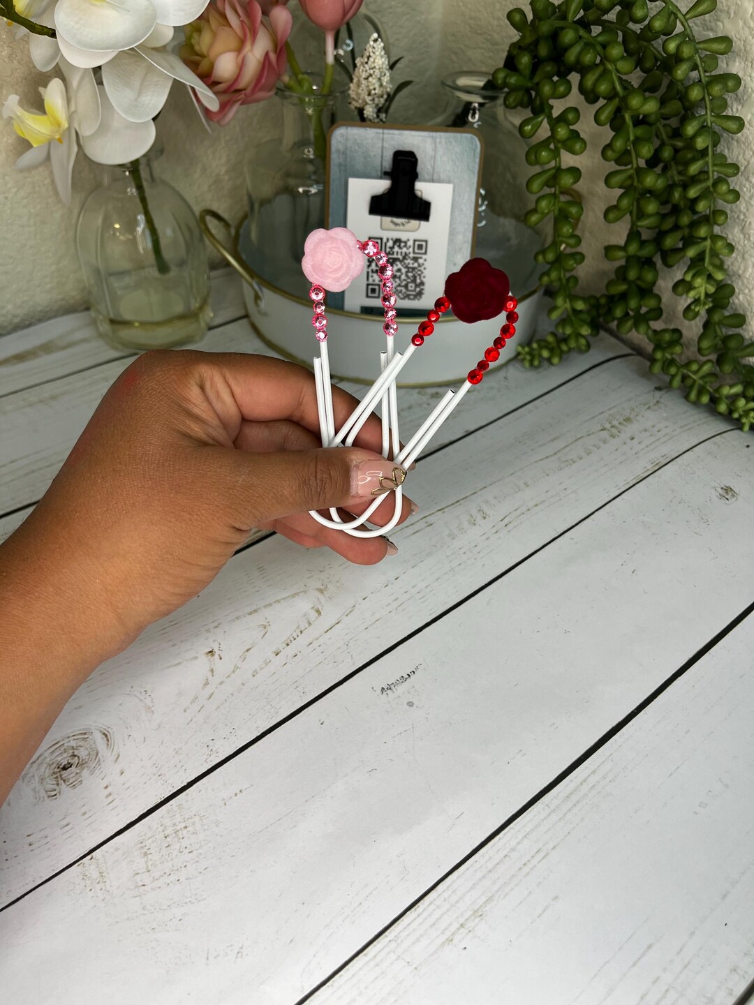 Velvet Rose Paper Clip: Elegant Planner Accessory - Etsy