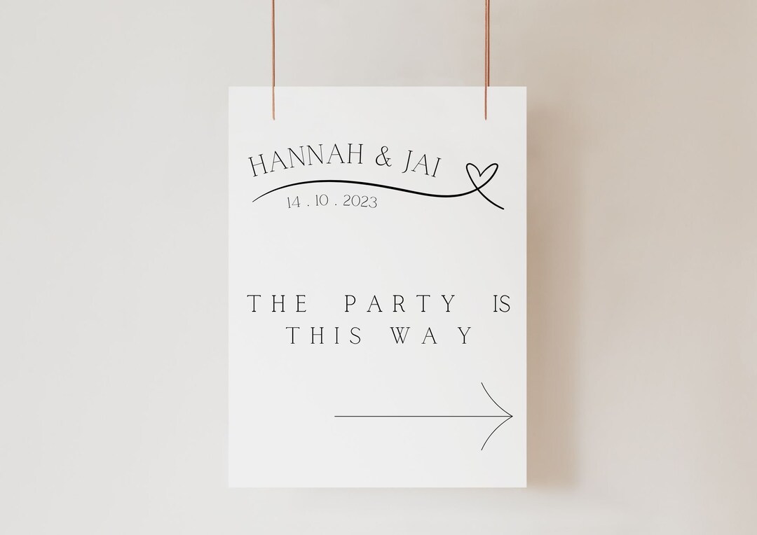 Party is This Way Editable Sign - Etsy