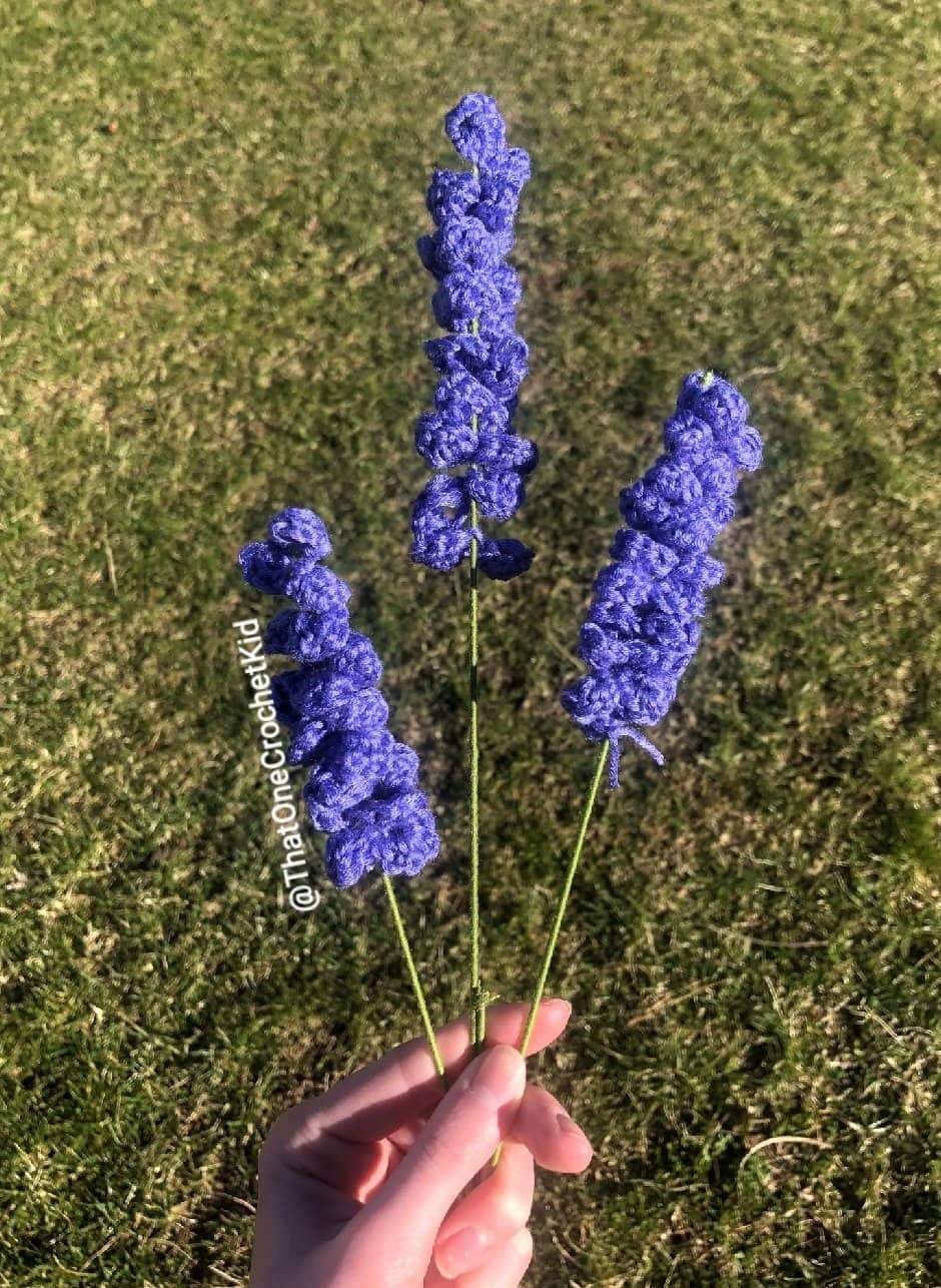 Easy Crochet Lavender Stick Pattern! Crochet Flower Pattern, US Crochet ...