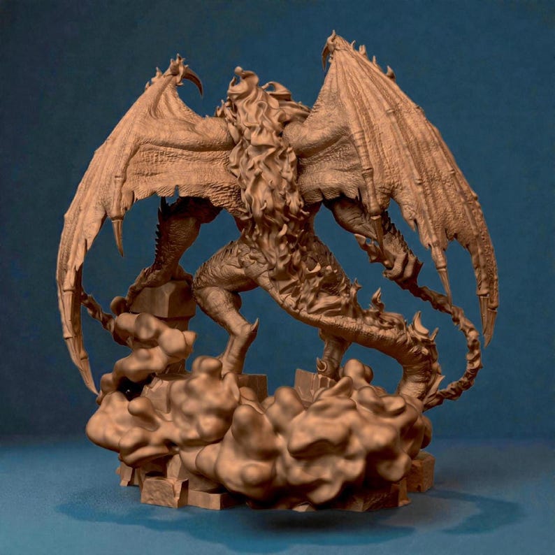 The Balroth Ancient Flame Titan Figurine | Various Sizes & Finishes - Etsy