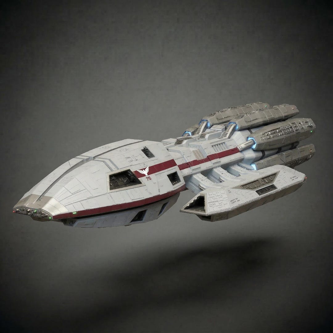 Heavy Sci-fi Fleet Carrier Starship – Detailed Space Command Warship ...