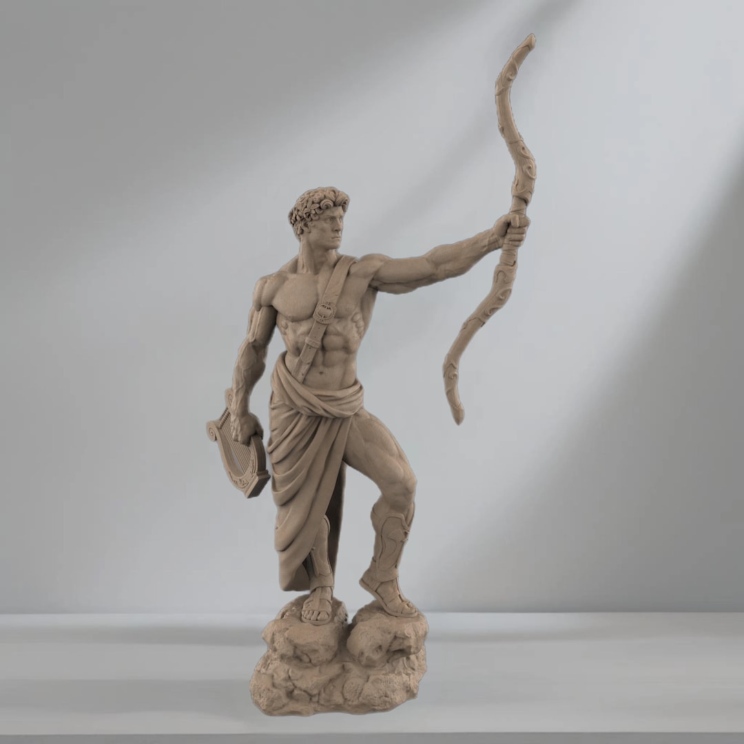 Greek God Apollo Figurine, Bow and Lyre | Various Sizes & Finishes - Etsy