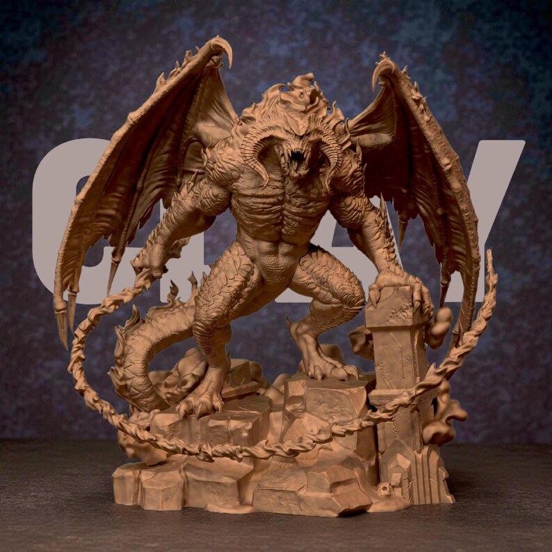 The Balroth Ancient Flame Titan Figurine | Various Sizes & Finishes - Etsy