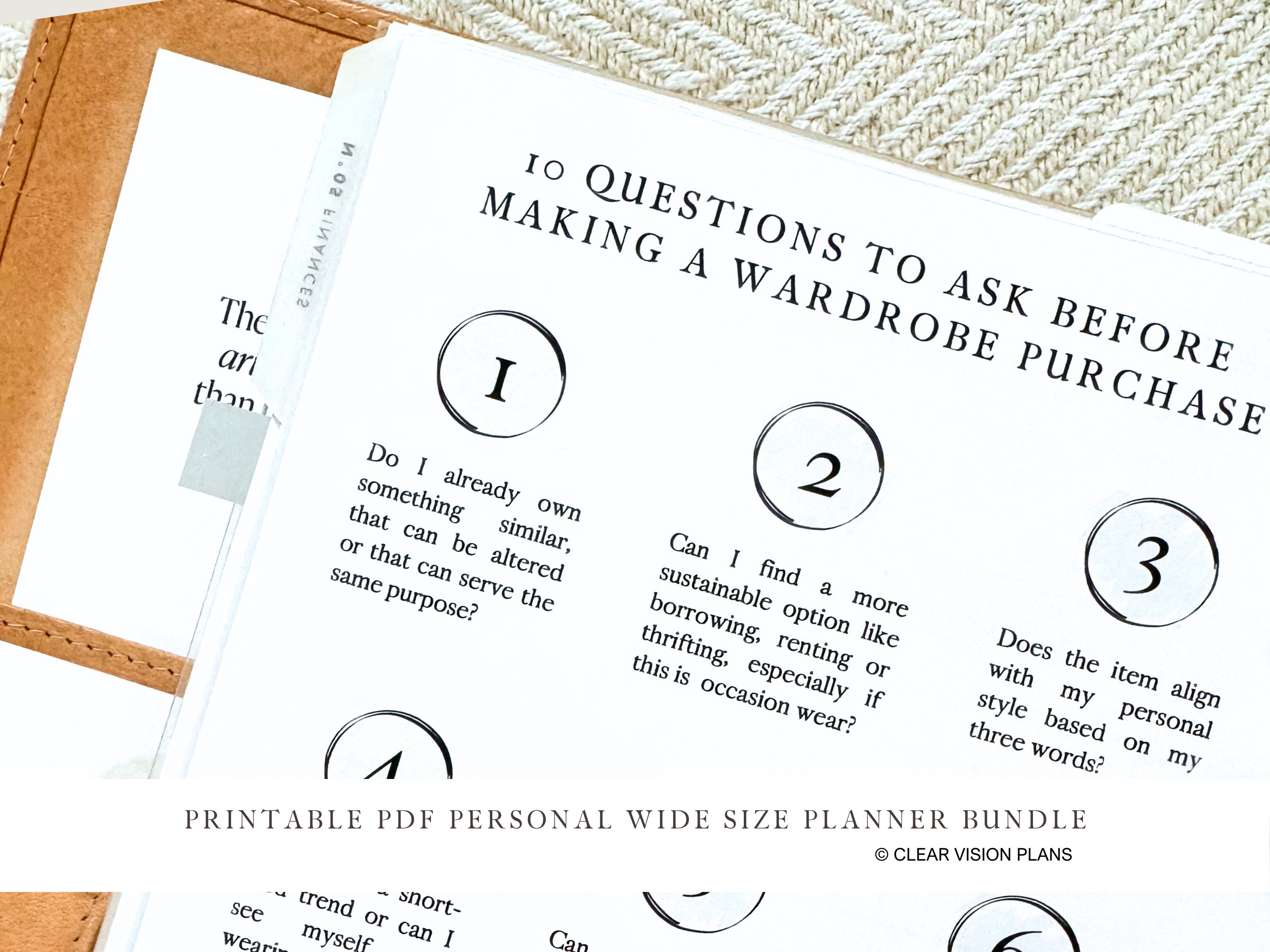 Personal Wide PRINTABLE Wardrobe Wishlist Purchase Tracker Insert ...