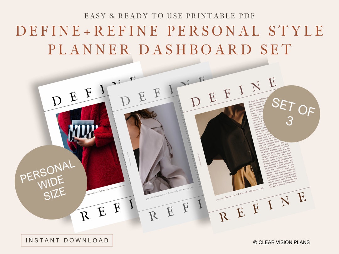 Personal Wide PRINTABLE Personal Style Define + Refine Digital ...