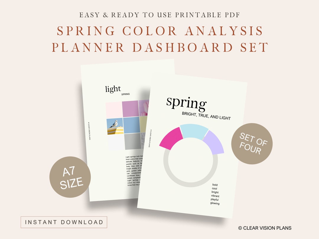 A7 Pocket Planner PRINTABLE Spring Season Color Analysis Digital A7 ...