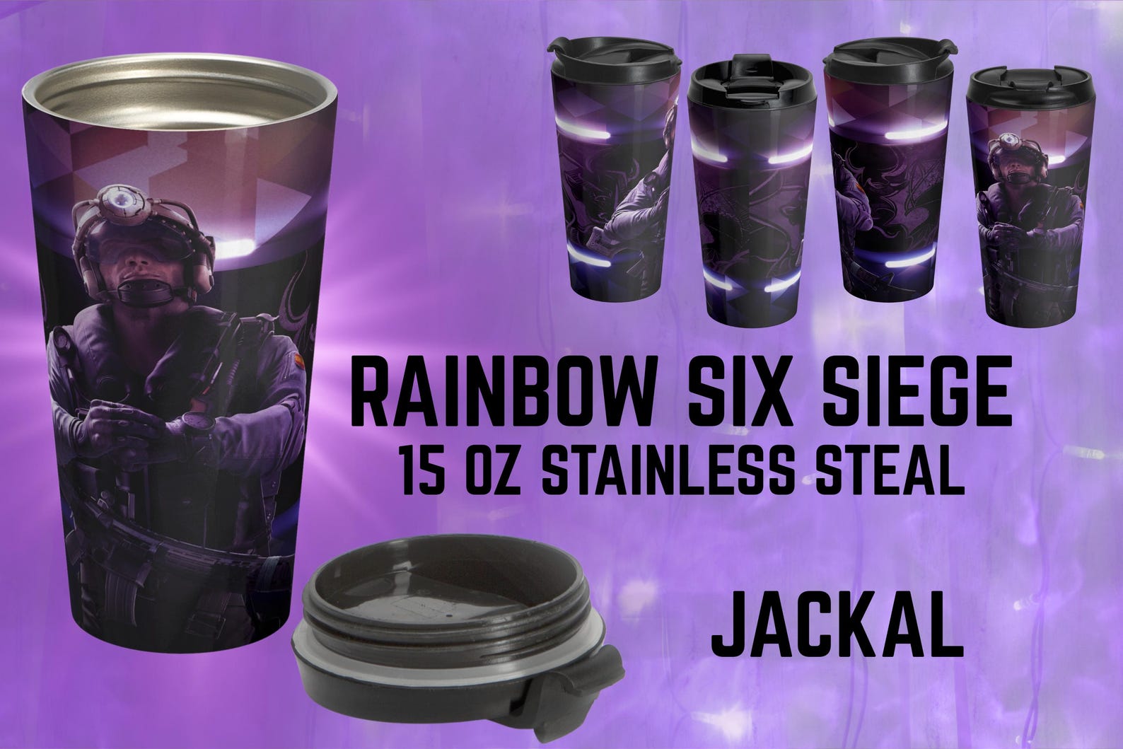 Rainbow Six Siege 'jackal' Travel Mug | 15oz Stainless Steel R6 Gaming ...