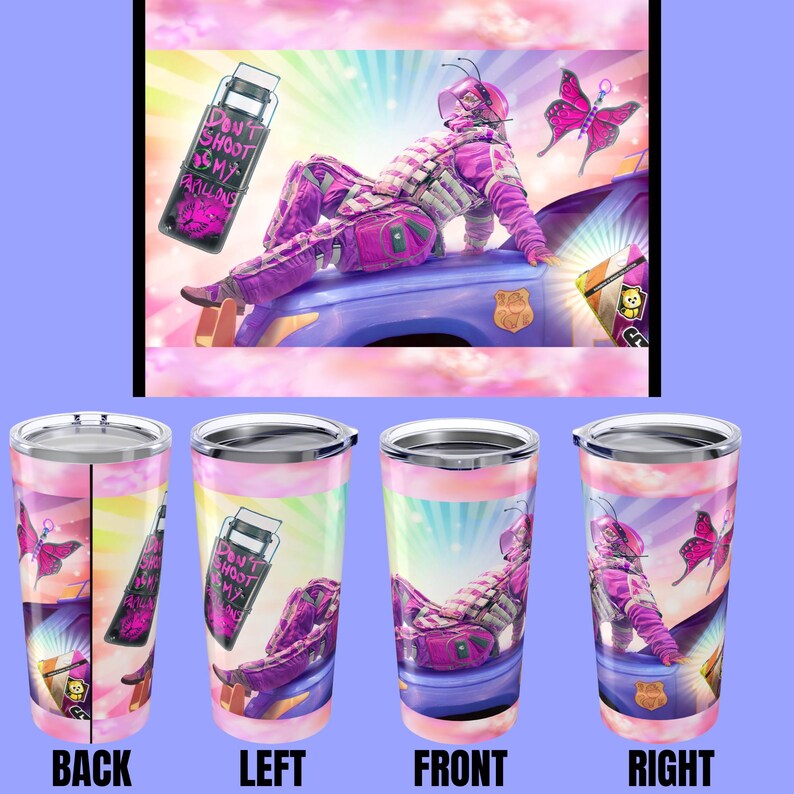 Rainbow Six Siege 20oz Tumbler - Montagne Pink Armor Design - Stainless ...
