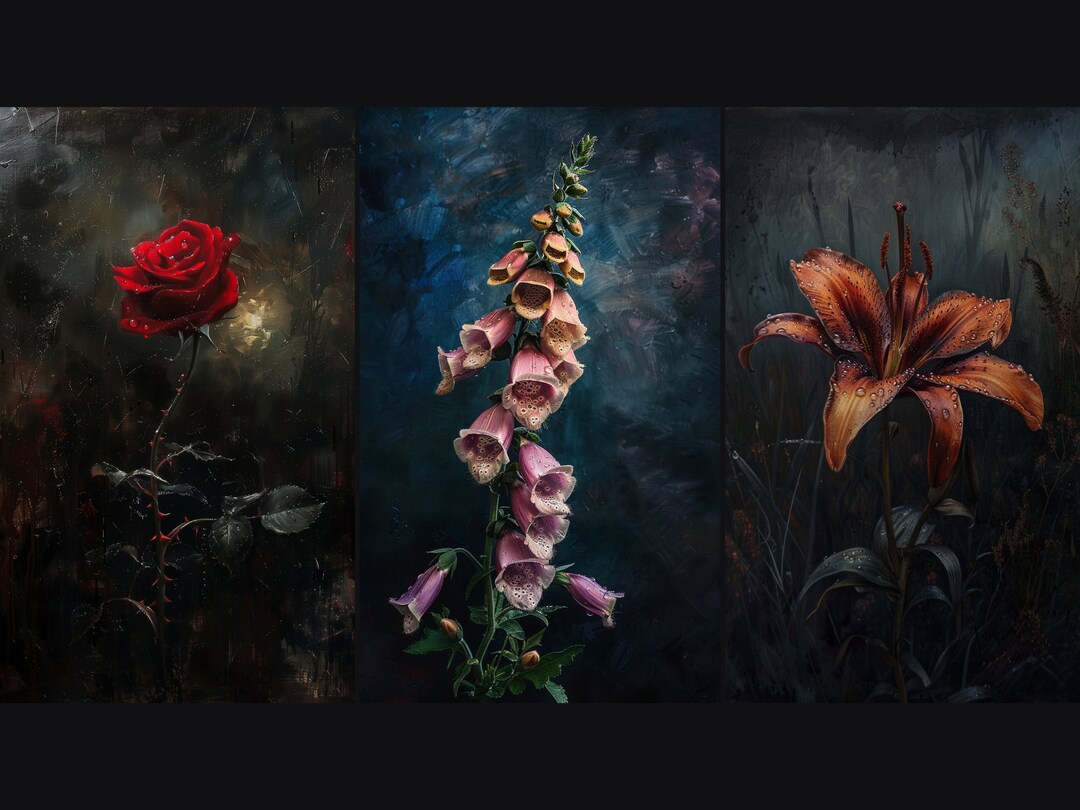 Moody Aesthetic Digital Art Print Dark Wall Decor Brooding Interior ...