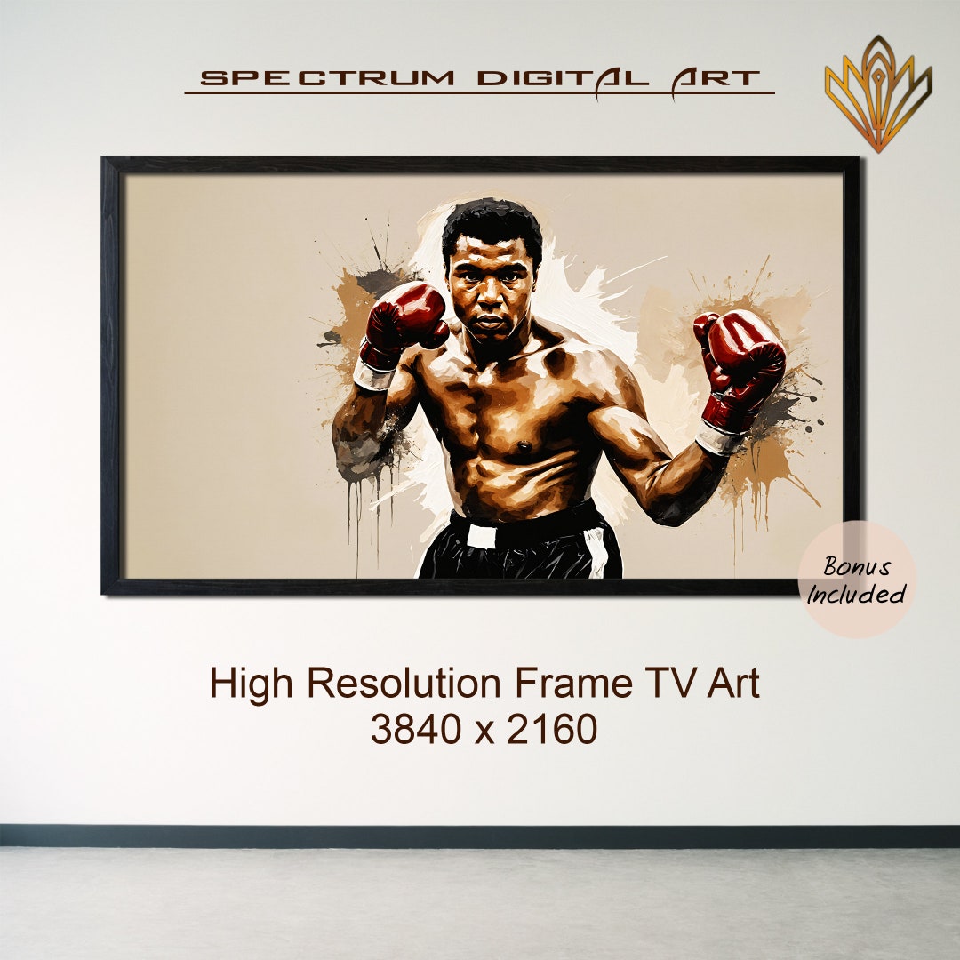 Muhammad Ali Oil Painting Iconic Boxing Legend Wall Art, Portrait for ...