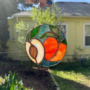 Stained Glass Peaches, Peach Window Hanging, Fruit Suncatcher - Etsy