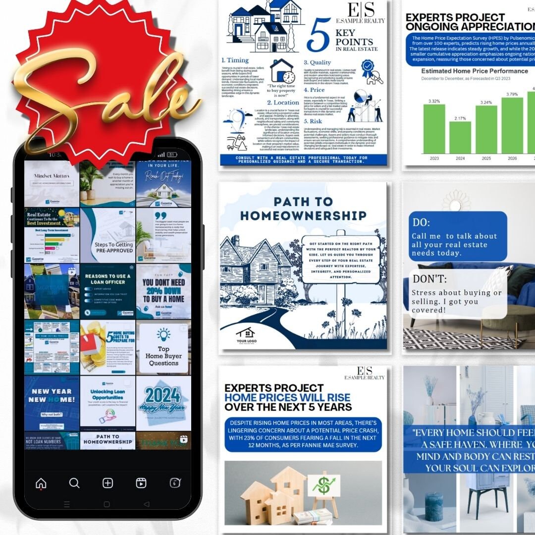 Realtor Marketing Templates- Real Estate Instagram - 200 UNIQUE DESIGNS ...