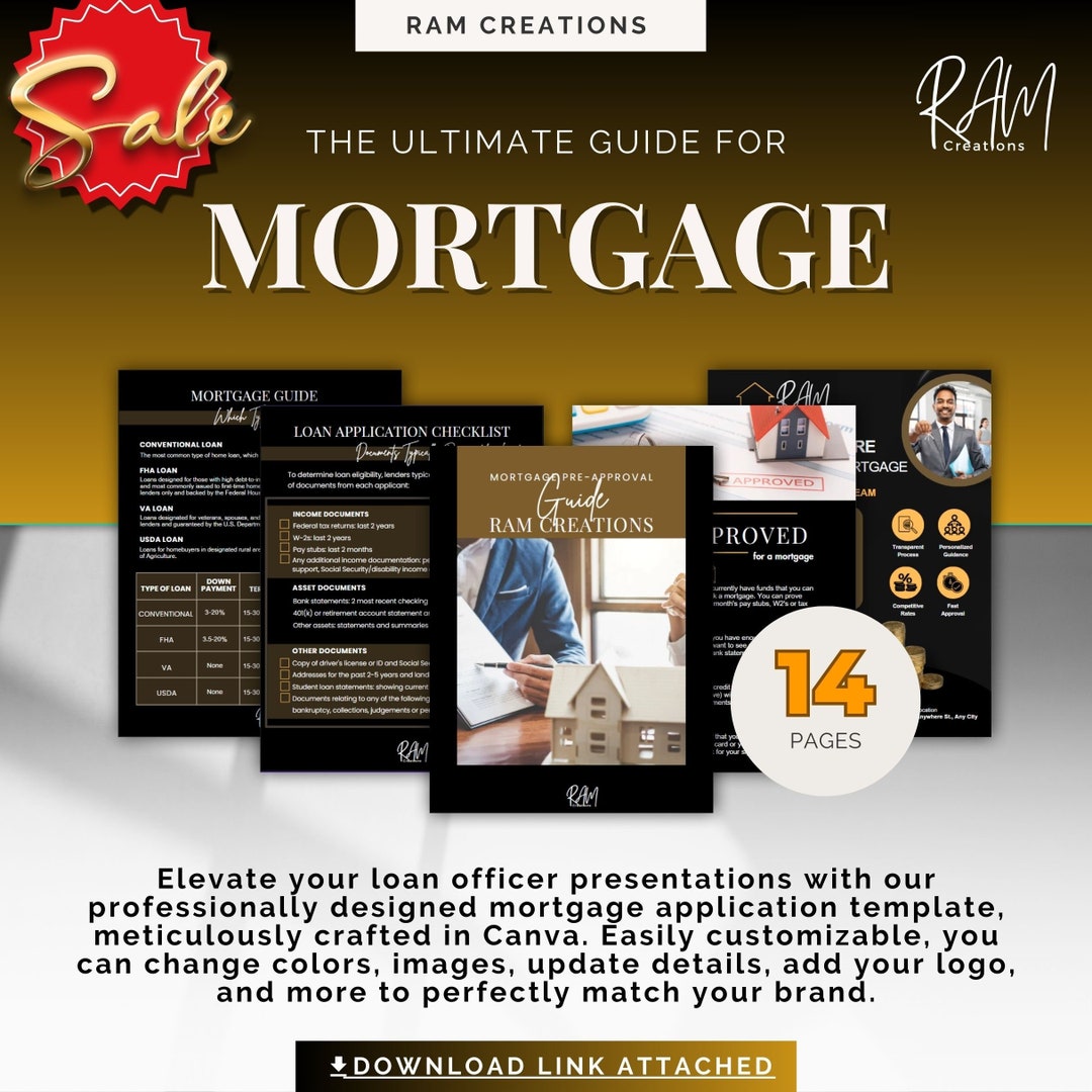 Mortgage Guide Template: 14-page Loan Application (canva Editable) - Etsy