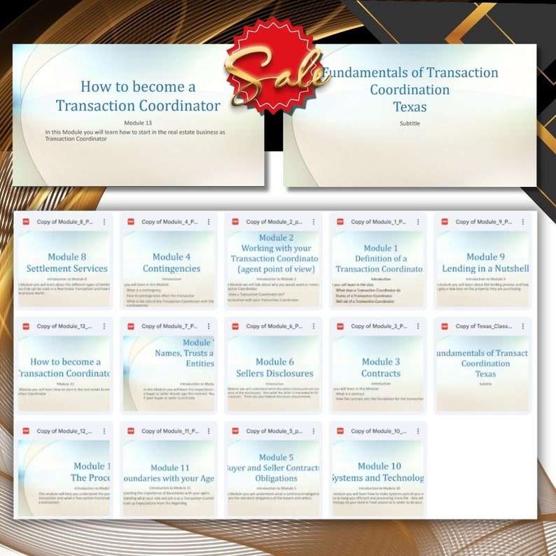 Real Estate Transaction Coordinator Training: Learning Presentations - Etsy