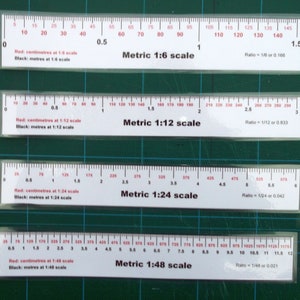 6ths Scale Rulers, Printable - METRIC (1/6, 1/12, 1/24 and 1/48) - Etsy