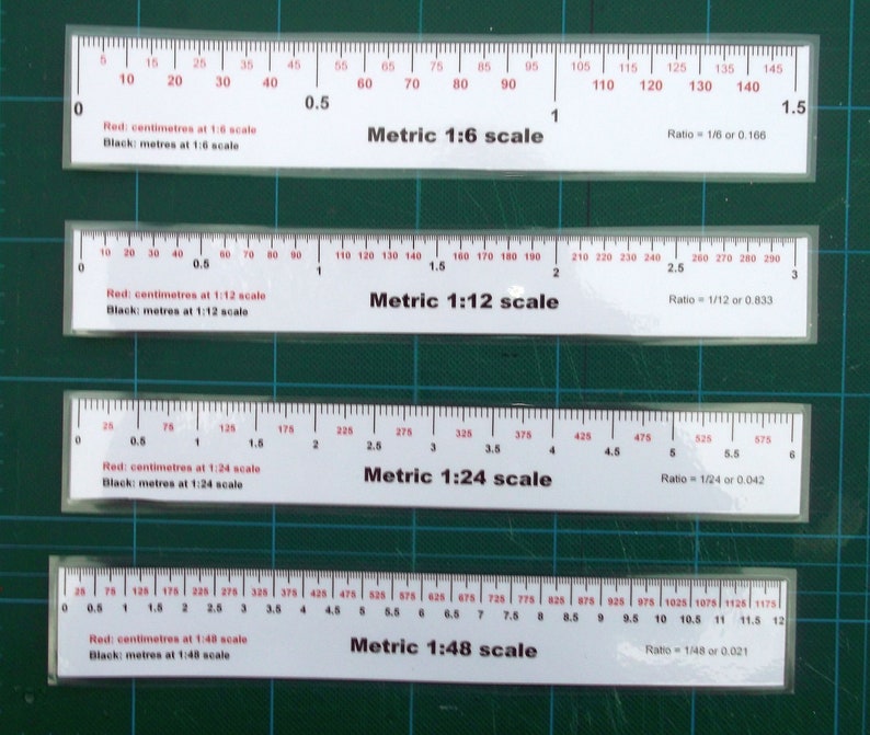 6ths Scale Rulers, Printable - METRIC (1/6, 1/12, 1/24 and 1/48) - Etsy