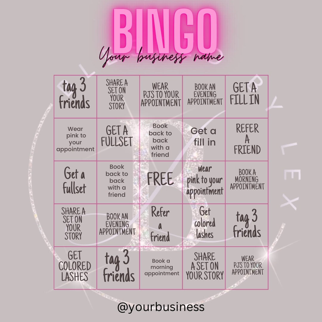 Bingo Card Giveaway Business Template - Etsy