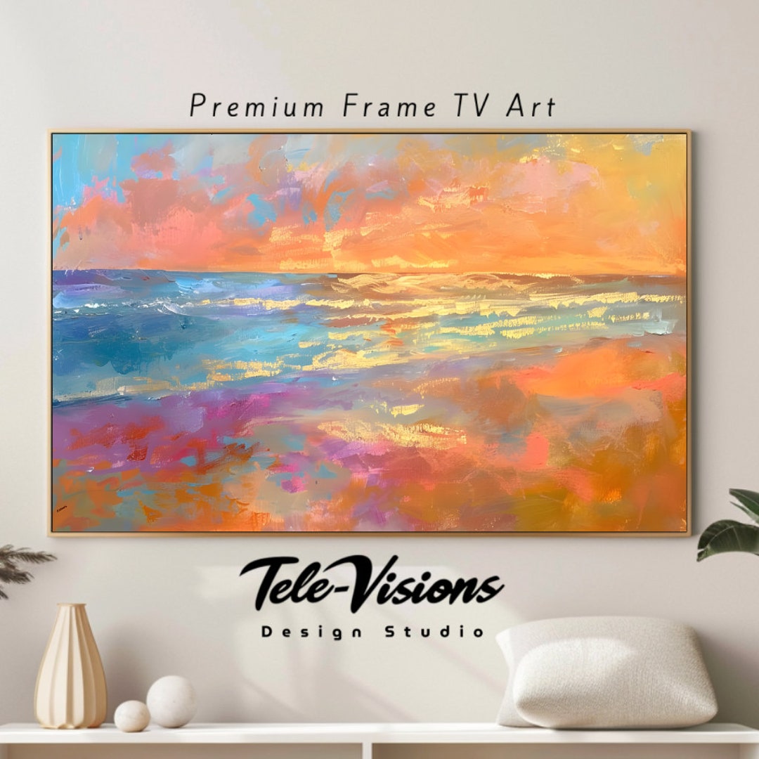 Samsung Frame TV Art Digital Download Abstract Beach Sunset Ocean ...