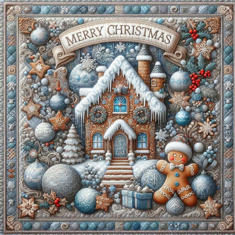 Quilt Fabric Panels – Gingerbread Wishes Sewing Art - Etsy