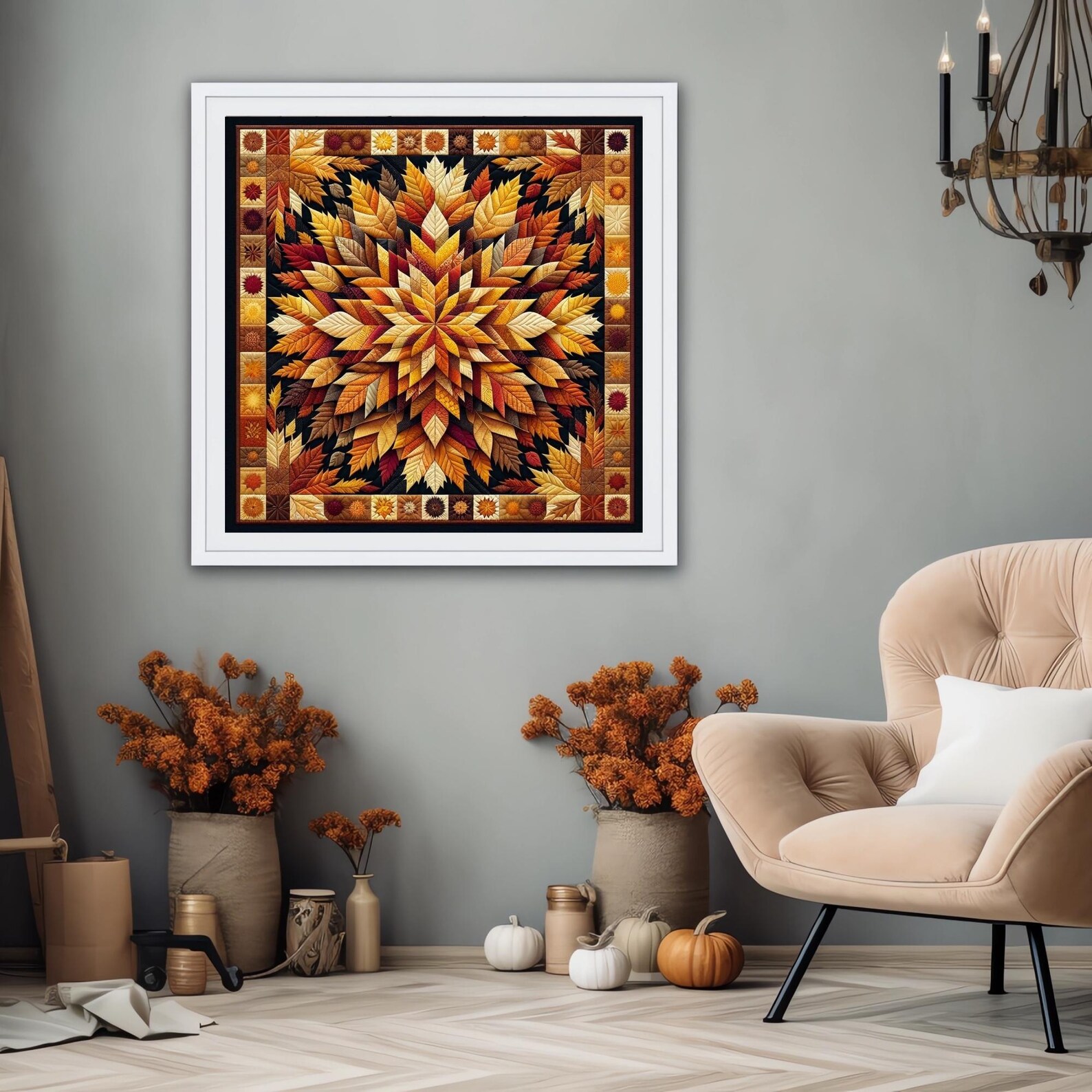 Diamond Painting Kit: Amber Autumn Star Fall Leaves Diamond Art - Etsy