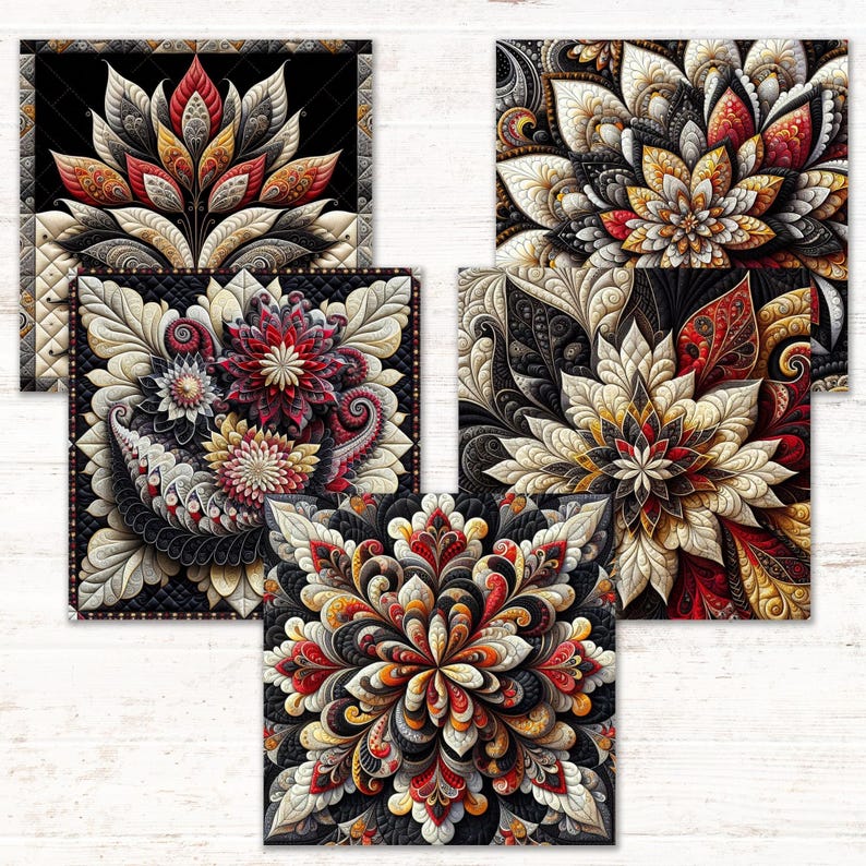 Quilt Fabric Panels – Midnight Ivory Star Sewing Art - Etsy