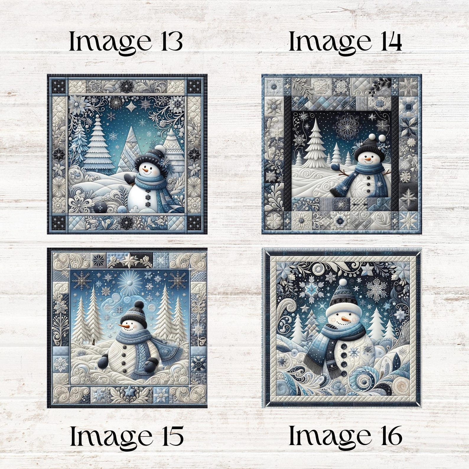 Frosty Fun Enchanted Snowman Fabric Panels - 20 Unique Designs for ...