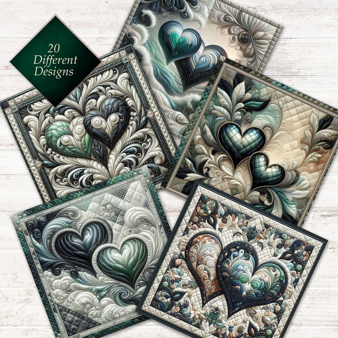 Dreamy Heartbeats Fabric Panels - 20 Unique Designs for Quilting ...