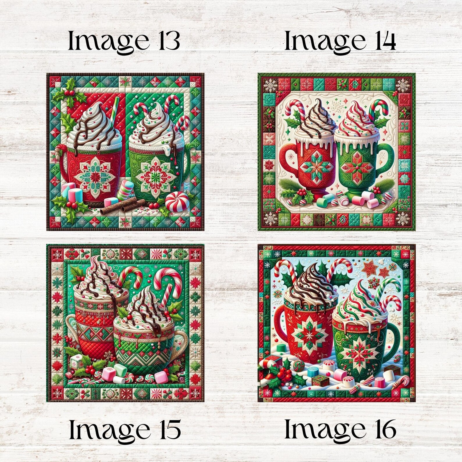 Cup of Holiday Cheer Fabric Panels - 20 Unique Designs for Quilting ...