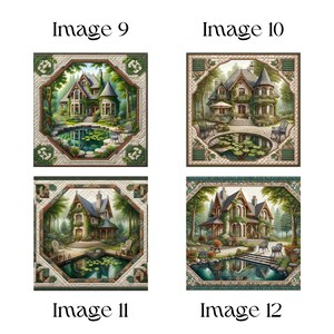 Enchanted Cottage Retreat Fabric Panels - 20 Unique Designs for ...