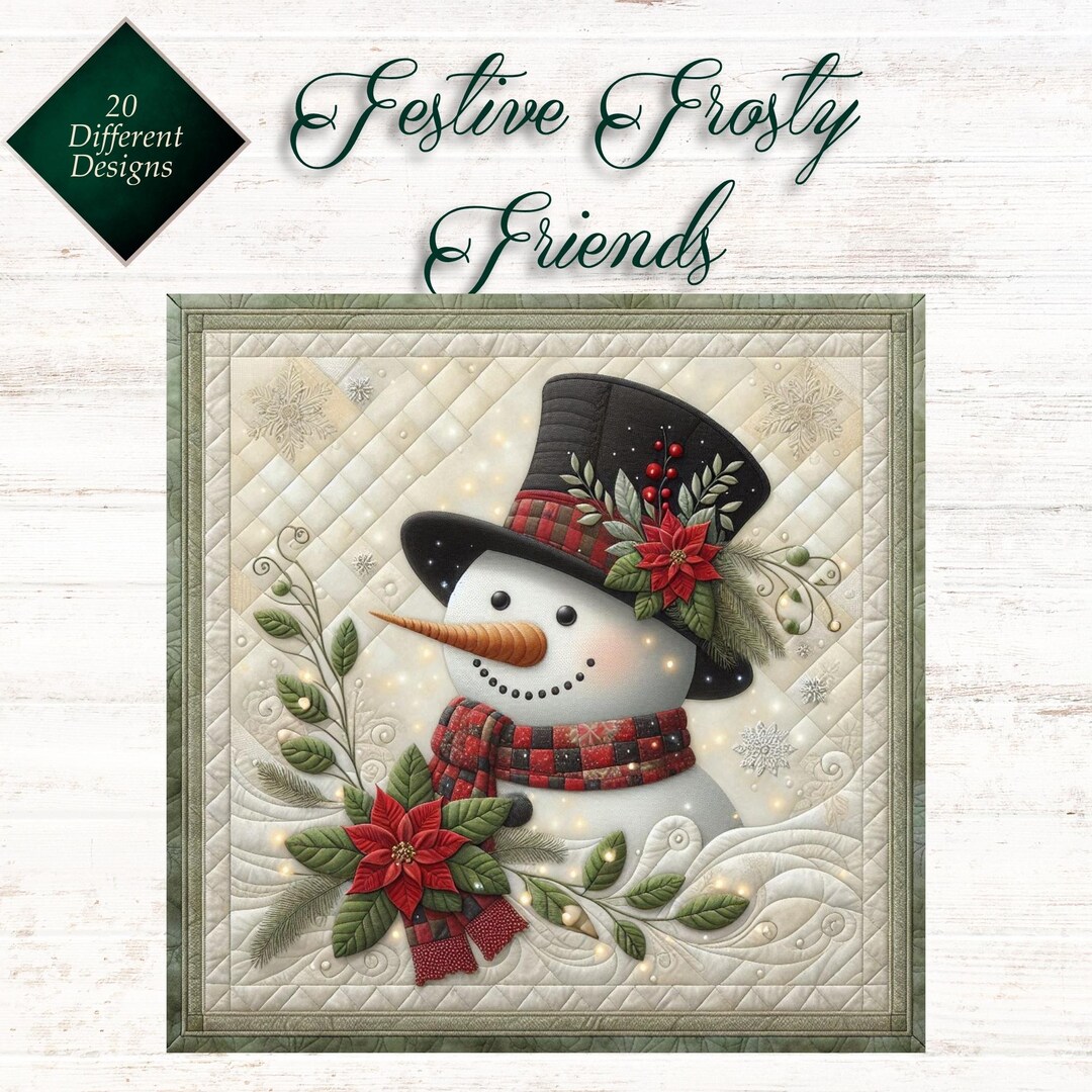 Fabric Panels: Festive Frosty Friends Quilting Fabric Snowmen in Winter ...