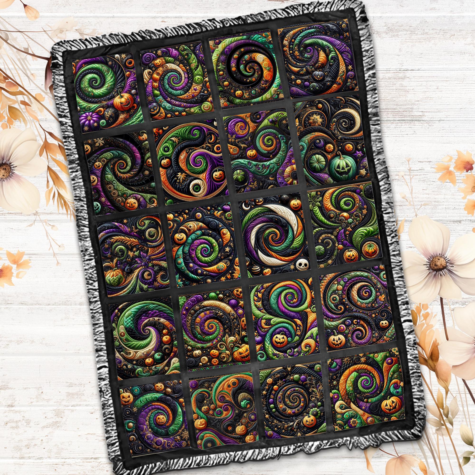 Spooky Swirls and Halloween Whirls Fabric Panels - 20 Unique Designs ...