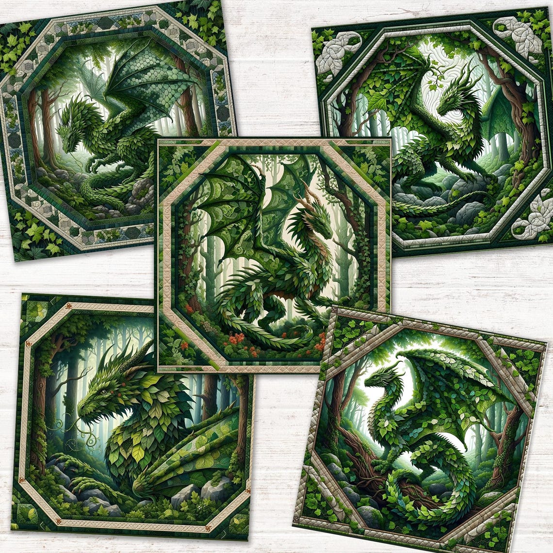 Enchanted Forest Guardians Fabric Panels - 20 Unique Designs for Sewing ...
